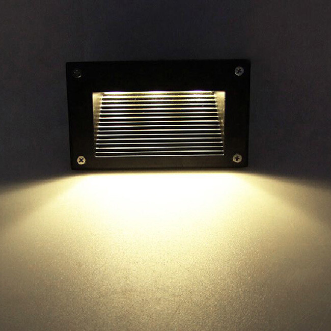Outdoor LED Recessed Wall Lamp E27 Bulb Step Light Fixture Mounting Box ...