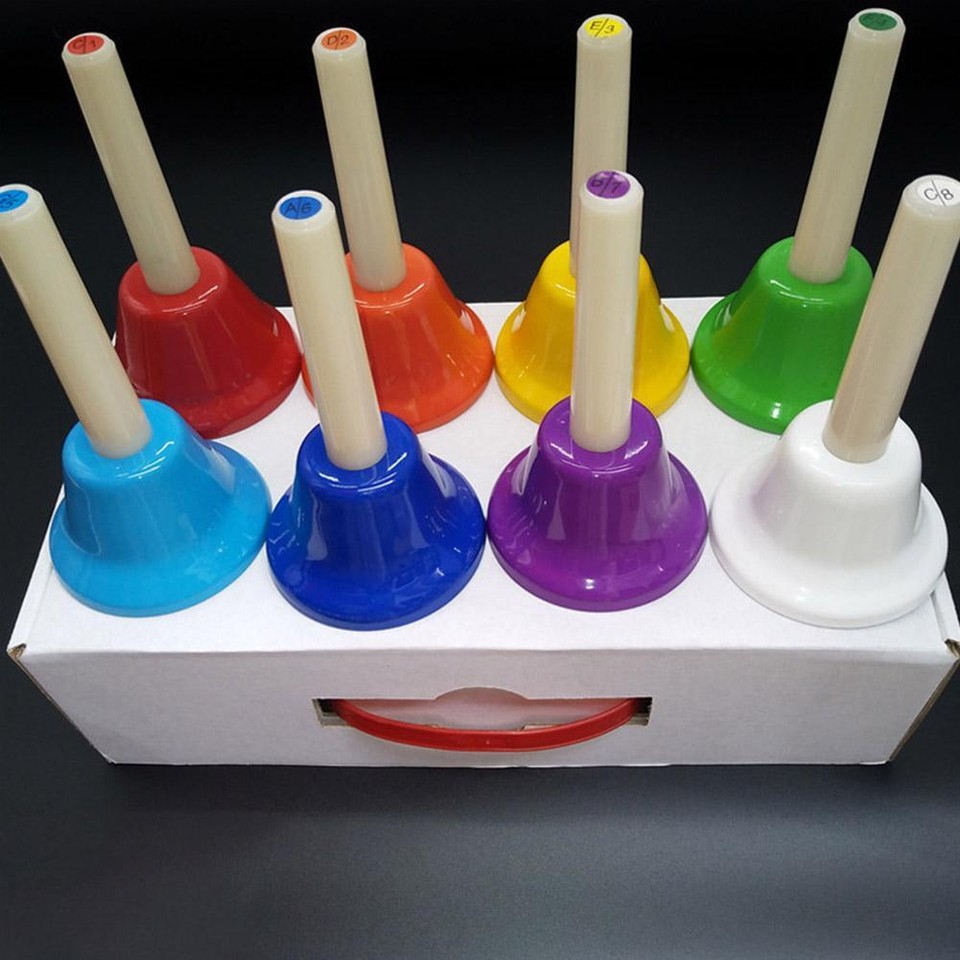 !8Pcs Colorful Hand Percussion Bells Hand Bells for Classroom Adults ...
