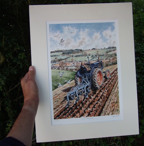 Fordson E27N Tractor, PM3A plough. Artists' own Tractor- Print by ...