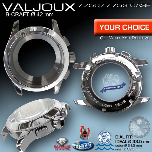 WATCH CASE B-CRAFT FOR MOVEMENT ETA VALJOUX 7750, STAINLESS STEEL, 42 ...