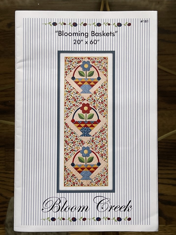Blooming Baskets Quilt Pattern, Wall Hanging, 20”x60” | eBay