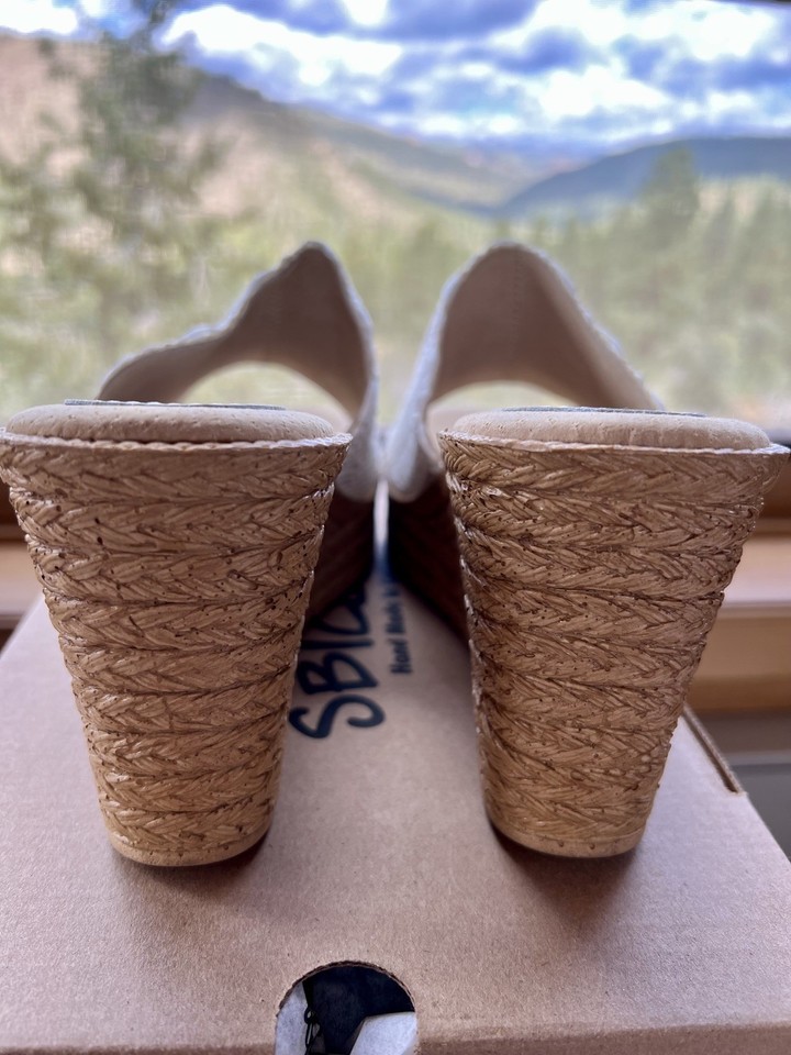 Sbicca Mary White Straw Jute Wedge Sandals Espadrilles Size 9M NEW in ...