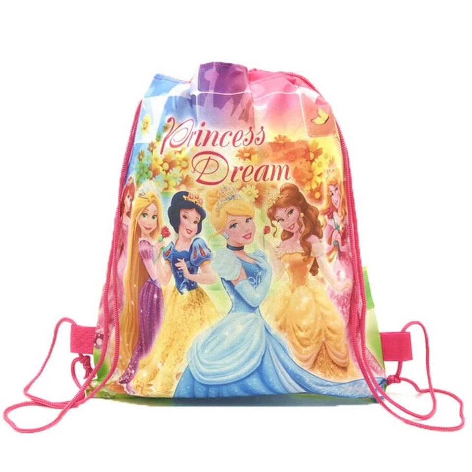 Disney Princess Drawstring Bag Pink Girls Cartoon School Bag Children ...