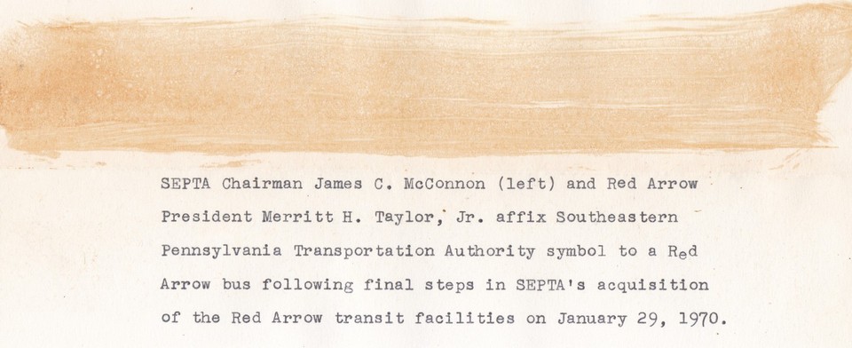 ORIGINAL SEPTA PTC PHILADELPHIA TRANSPORTATION CO BUS PHOTO RED ARROW ...