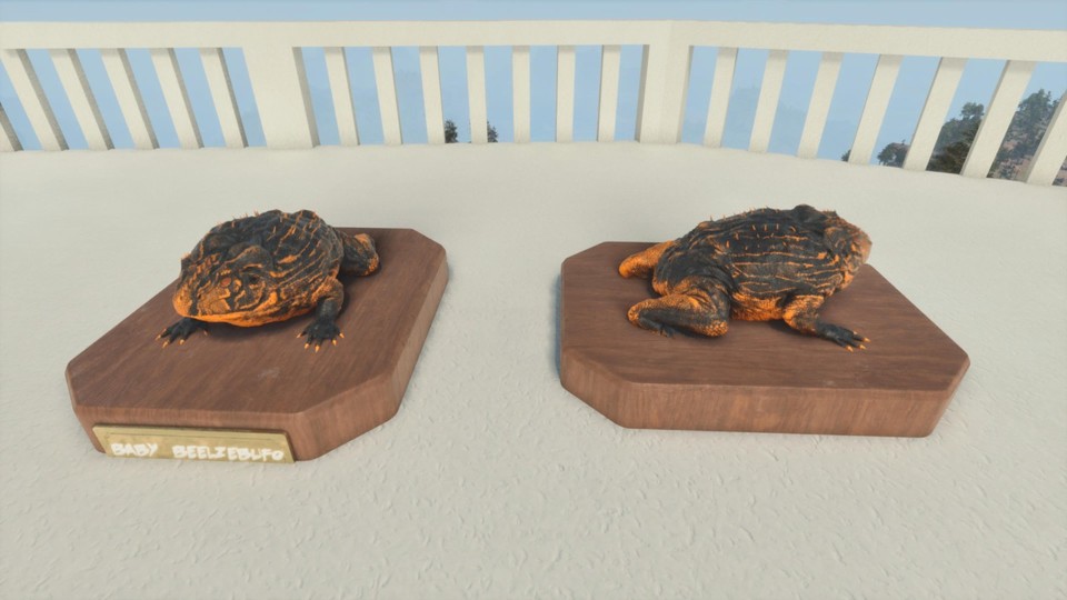 ARK ASCENDED PVE PAIR BABY BEELZEBUFO (FROG) TOP STATUS 893% DMG PC ...