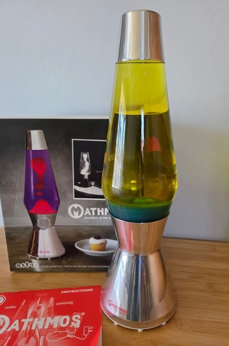 MATHMOS Astro Lava Lamp Yellow Liquid with Blue-Green Lava, No Cord ...