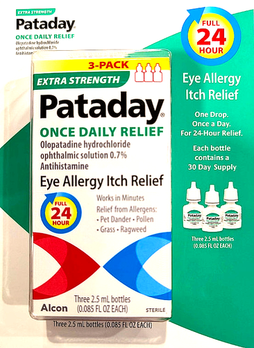 Pataday Once Daily Extra Strength Eye Relief .7% 3x2.5 ml Bottles EXP ...