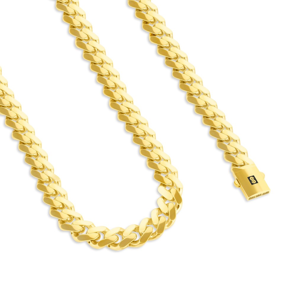 14k Yellow Gold Royal Monaco Miami Cuban Link 15mm Chain Mens Curb ...