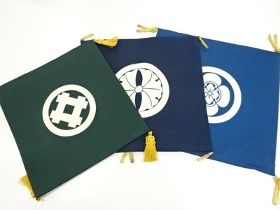 6848684: JAPANESE KIMONO / ANTIQUE FUKUSA with FAMILY CREST / SET OF 3 ...