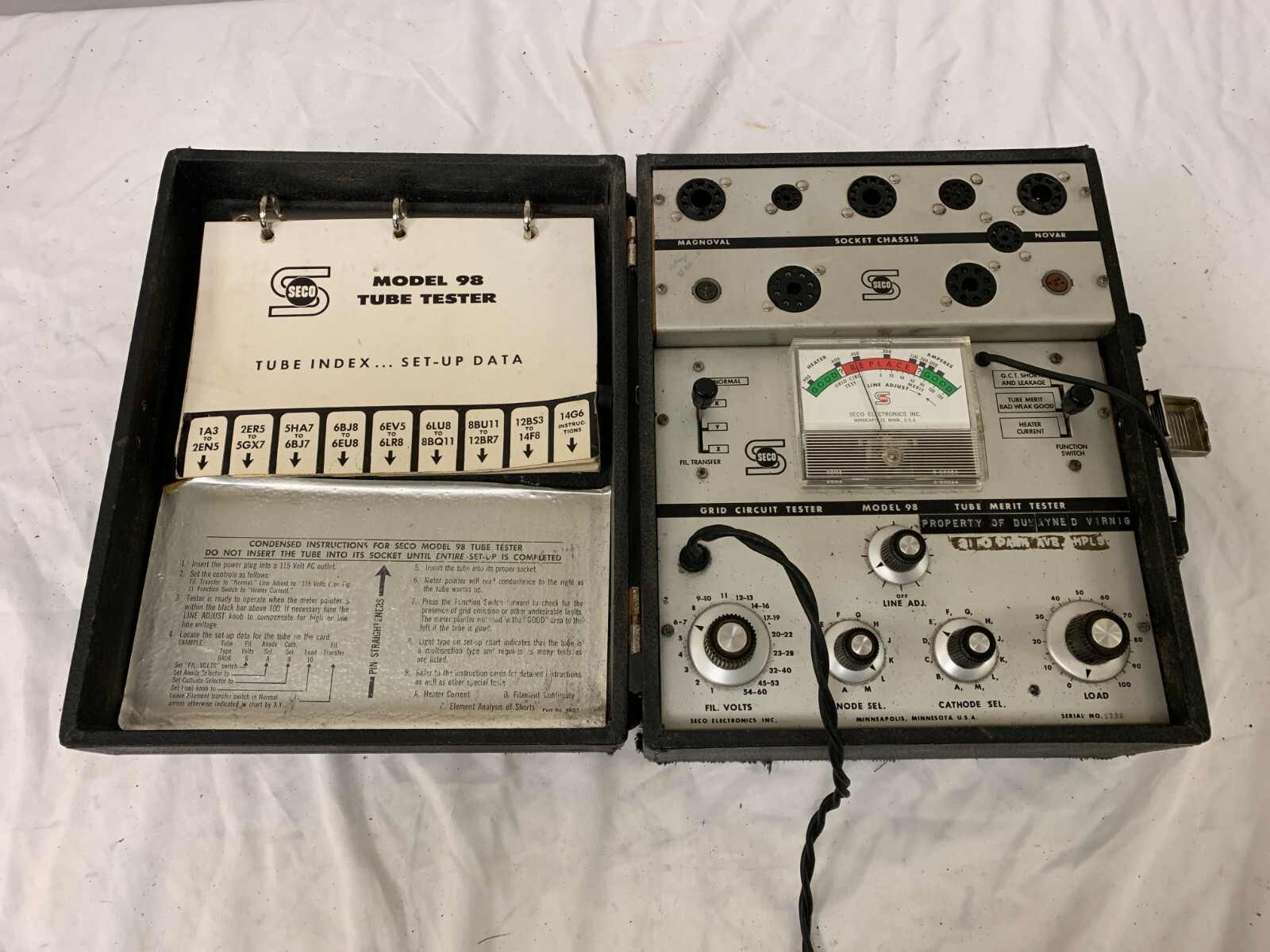Vintage Seco Grid Circuit Tube Tester - Model 98 USA Powers on Untested ...