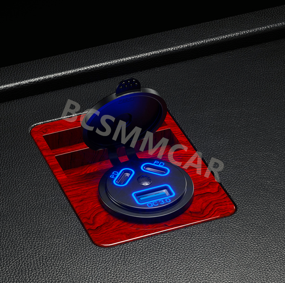 USB Type-C Car Charger Socket Power Outlet Phone Quick Charge Adapter ...