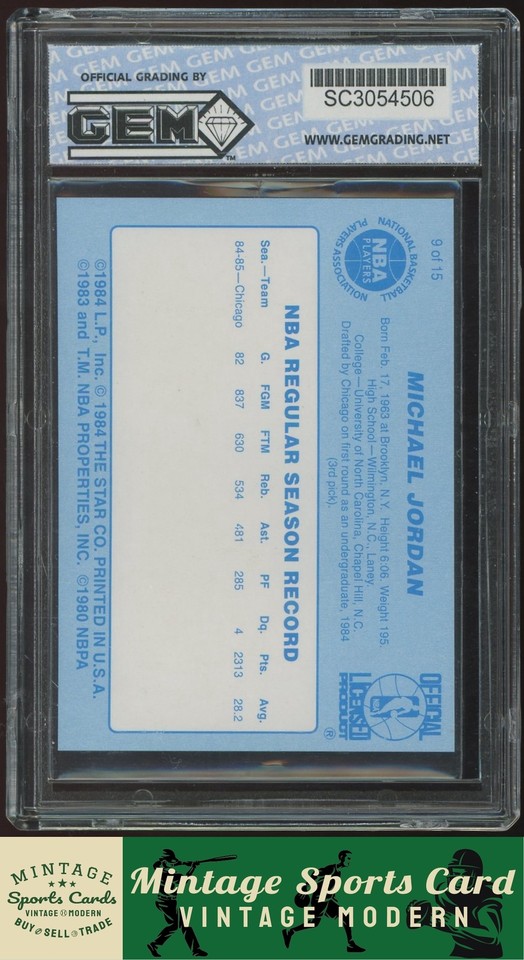 1986 Star Best of the Best - Michael Jordan - #9 Chicago Bulls GEM ...
