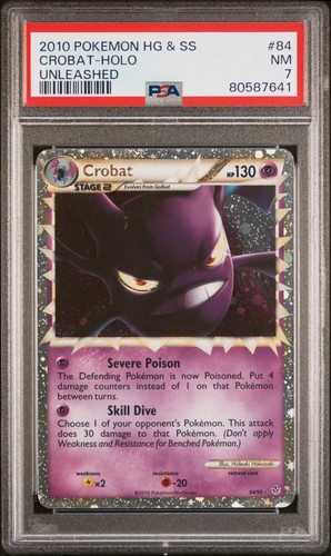 2010 POKEMON UNLEASHED CROBAT PRIME #84 ULTRA RARE HOLO PSA 7 NM ...