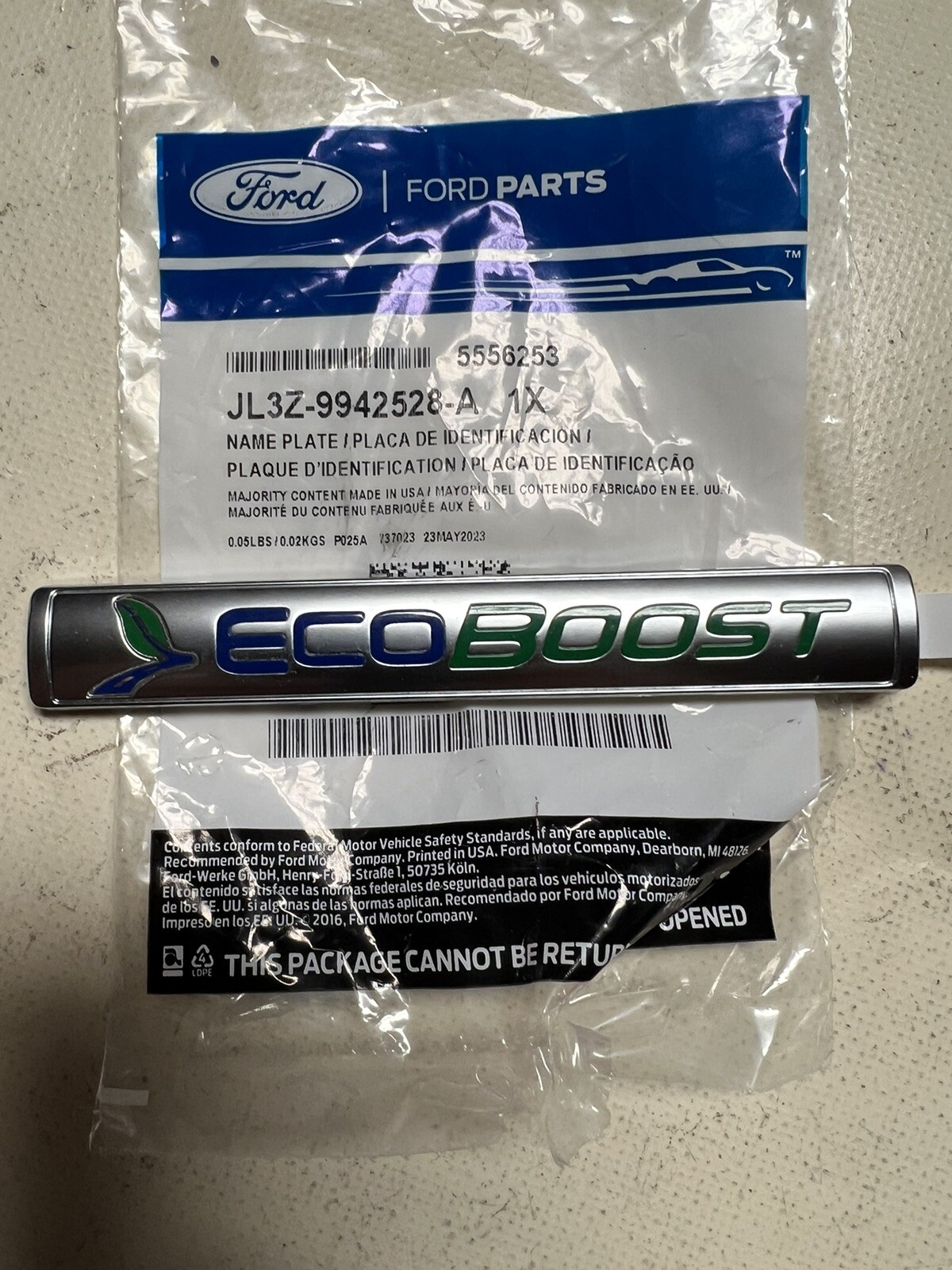 2015-2017 Ford F-150 Chrome ECOBOOST Front Door Emblem OEM NEW ...