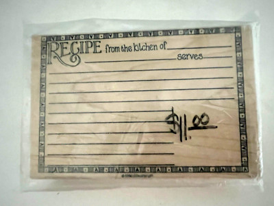 Recipe Card Stamp, Stampin' up 1996 Vintage, Recipe Card Stamp NEW ...