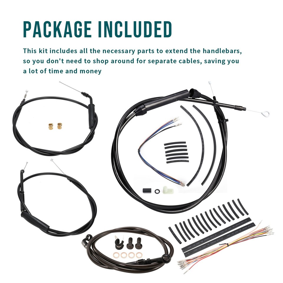 12" Handlebar Extended Cables Harness Kits for Harley-davidson Softail ...