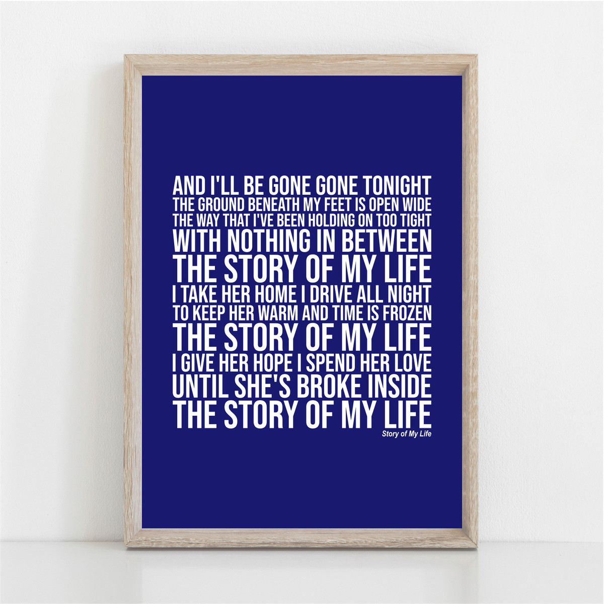 One Direction Lyric Art Story Of My Life