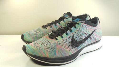 NIKE 2015 FLYKNIT RACER RAINBOW 526628 304 MULTI COLOR 10 AIR MAX 90 95 ...