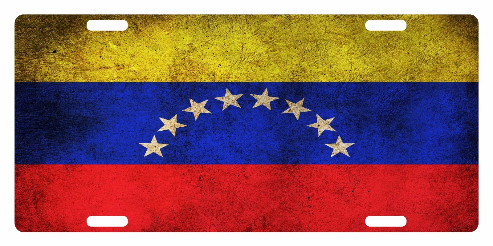 VENEZUELA Flag Custom License Plate Venezuelan Tricolor Emblem Dirty ...