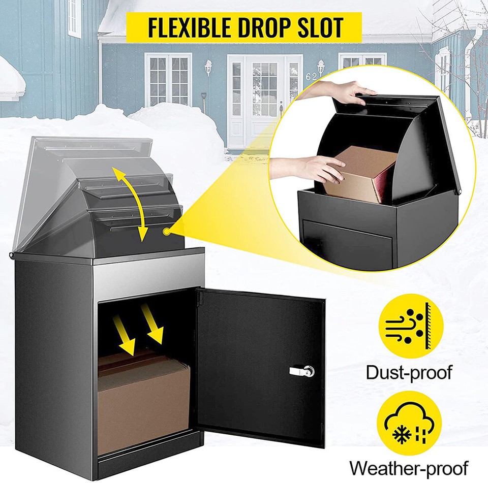 Large Parcel Package Drop Box Wall Mounted Letterbox Lockable Secure ...