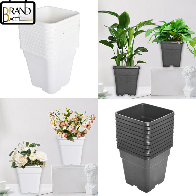 1/2/3/5/7/10 Gallon Re-usable Square Nursery Pot Plastic Grow Pots ...
