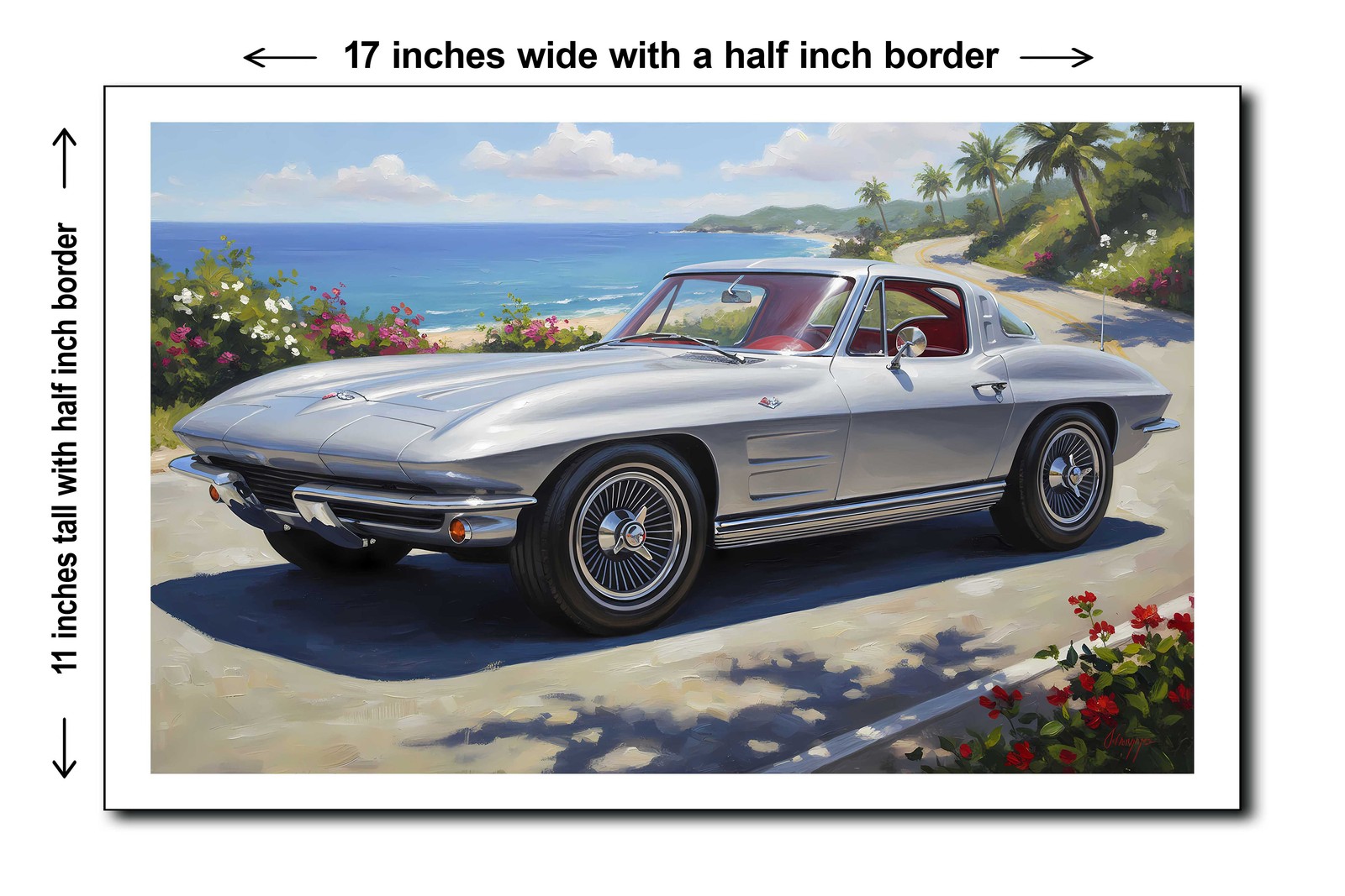 1963 Chevrolet Corvette Split Window - 11x17 Poster Art Print | eBay UK