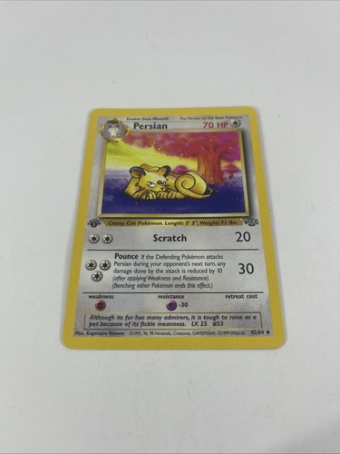 Pokémon Persian 42/64 1st Edition Jungle Stage1 Uncommon Vintage WOTC ...