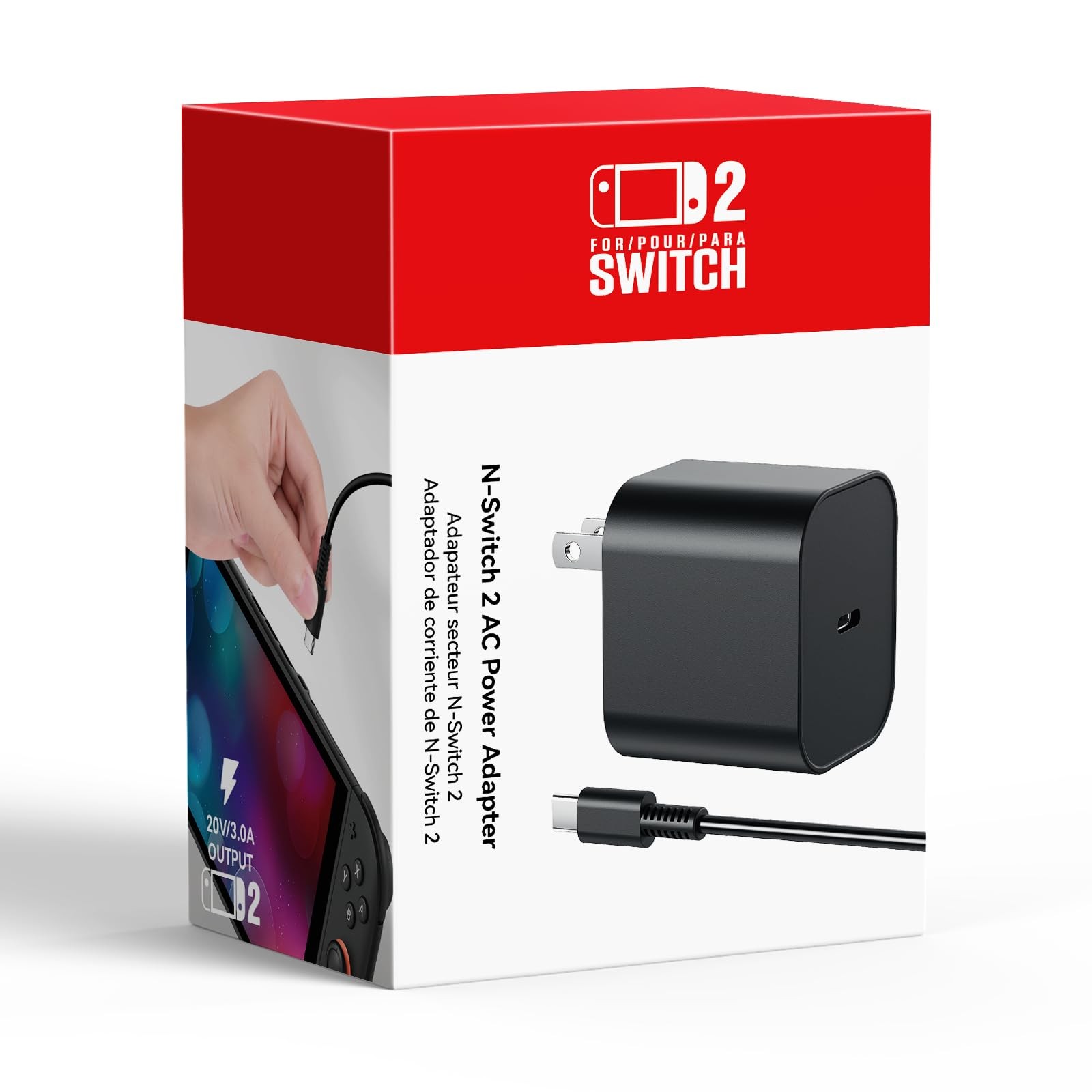 Switch 2 Charger - 60w AC Power Adapter for Nintendo 2/1, 5FT/1.5M UBC Cable,... | eBay