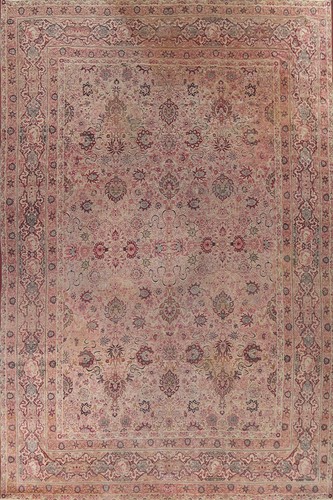 Pre-1900 Antique Vegetable Dye Kirman Lavar Area Rug Oversize Hand ...