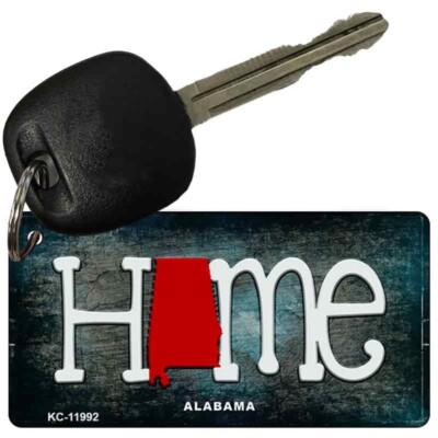 Alabama Home State Outline Novelty Metal Aluminum Key Chain License ...