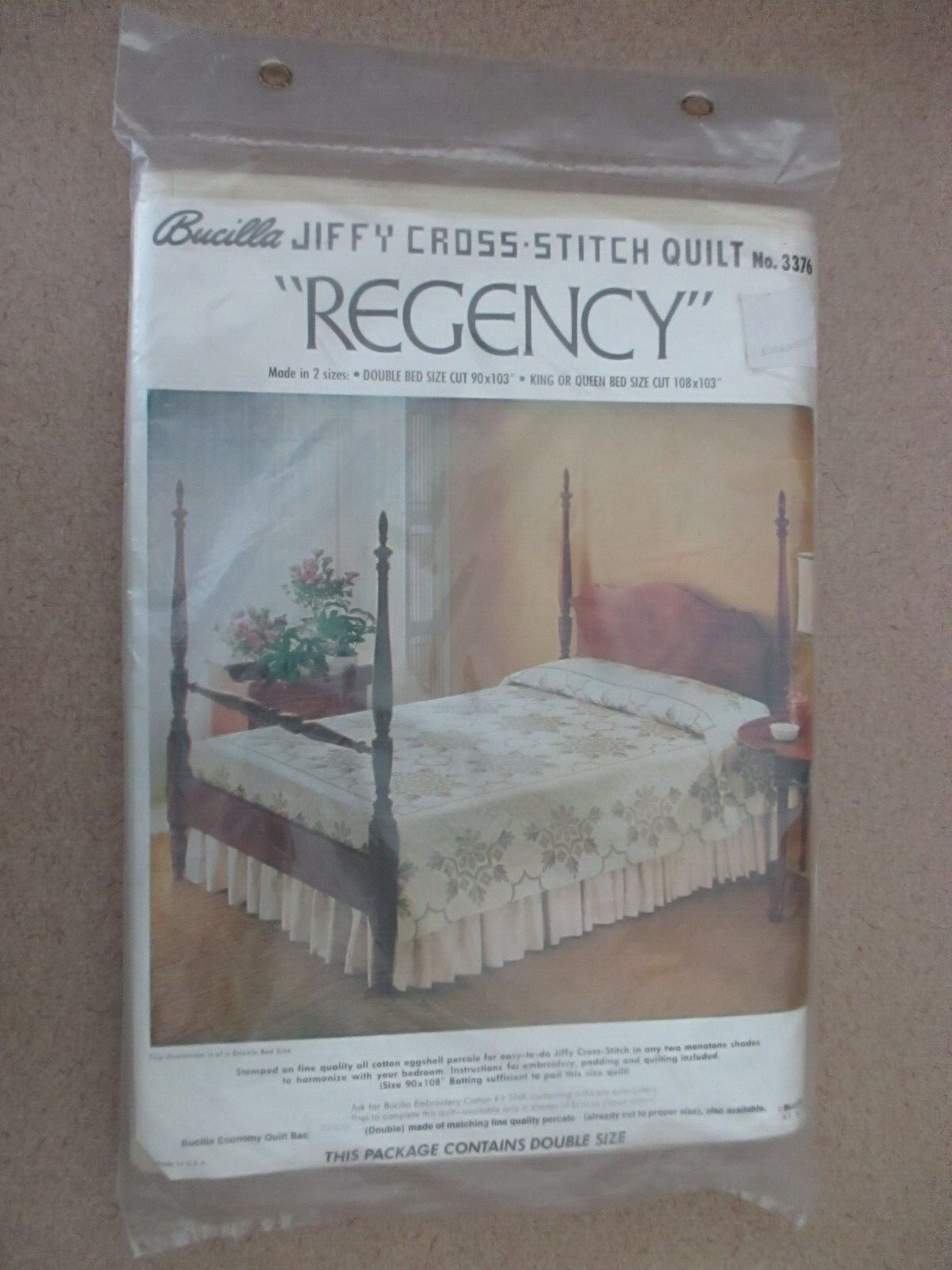 New Regency Quilt Kit Vintage Bucilla Cross Stitch Quilt With Floss Kit ...