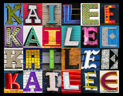KAILEE Name Poster featuring photos of actual sign letters | eBay