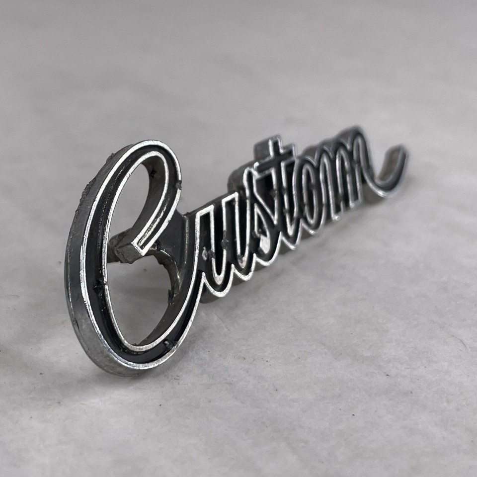 "Custom" Script Car Metal Emblem Badge Tag Trim Car Truck SUV | eBay