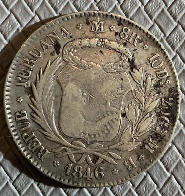 1846 PERU LIMA 8 REALES SILVER COIN XF | eBay