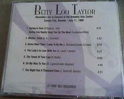 Betty Loo Taylor Live! Carson City, Nevada-CD-DISC Only/NO CASE or ...