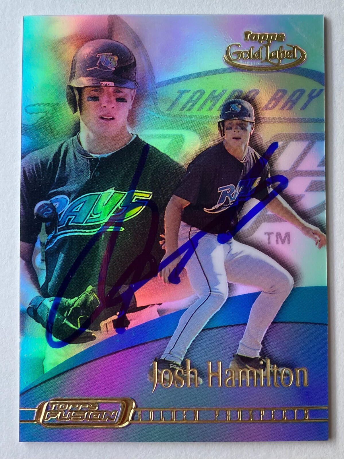 Josh Hamilton Signed Topps #49 2001 Card Tampa Bay Devil Rays Auto MLB ...