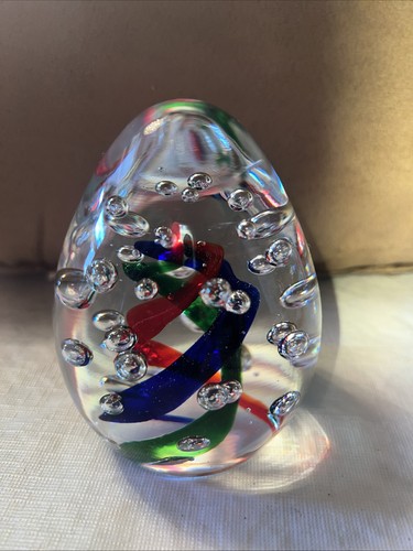 Colorful 4" Hand Blown Art Glass Teardrop Paperweight Murano Style | eBay