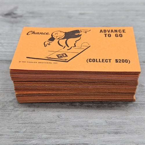 Monopoly Orange Chance Card Lot (69} Vtg Parker Brothers Game Crafts ...
