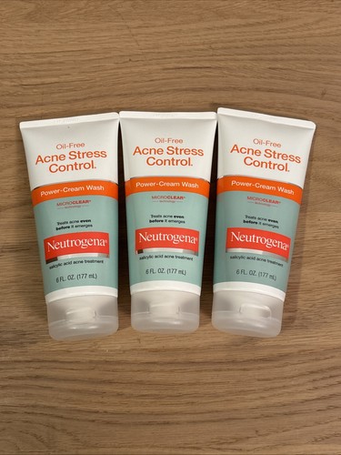 Neutrogena Acne Stress Control Power Cream Wash - 6 Oz. - 3 pack Exp 8/ ...