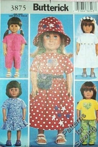 Pattern Sewing Butterick Doll Clothes Girl fits 18" inch Summer Outfits ...