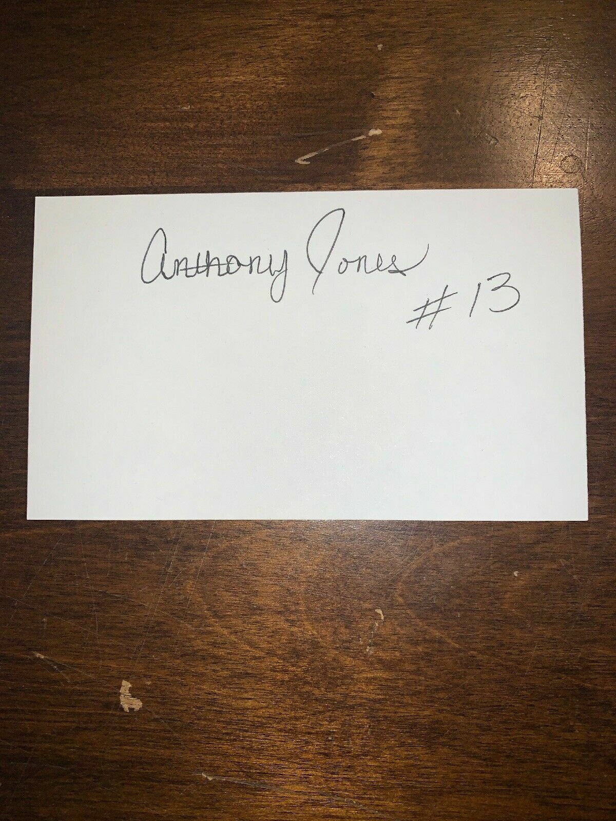 ANTHONY JONES - BASKETBALL - AUTOGRAPH SIGNED - INDEX CARD -AUTHENTIC ...