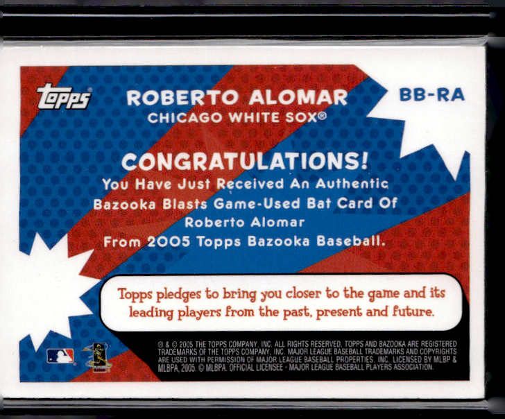 2005 Bazooka #BB-RA Roberto Alomar Blasts Bat Relics | eBay