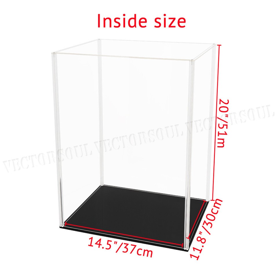 20" Large Acrylic Display Case Dustproof Clear Box Action Figures Self ...