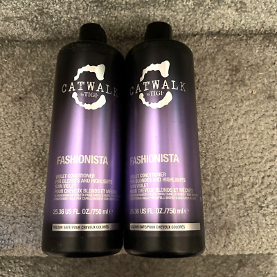 TIGI CATWALK FASHIONISTA TONING VIOLET CONDITIONER TWO 25.36 OZ EACH ...