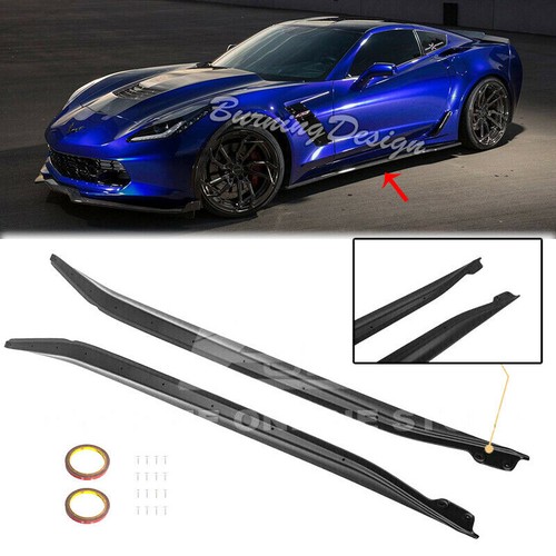 For 14-19 Corvette C7 ABS Bottom Line Side Skirts Rocker Panels ...