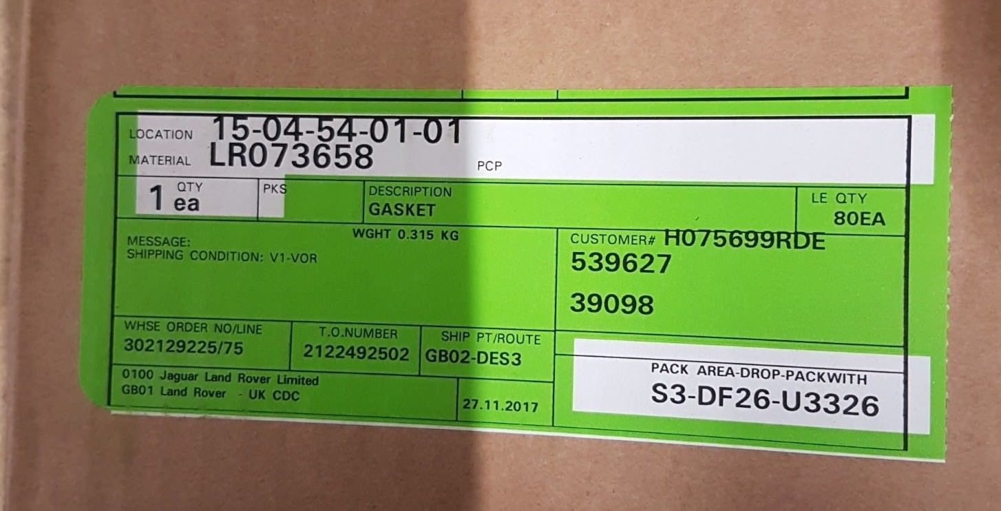 Genuine Land/Range Rover Manifold To Cylinder Head Gasket - LR073658 | eBay