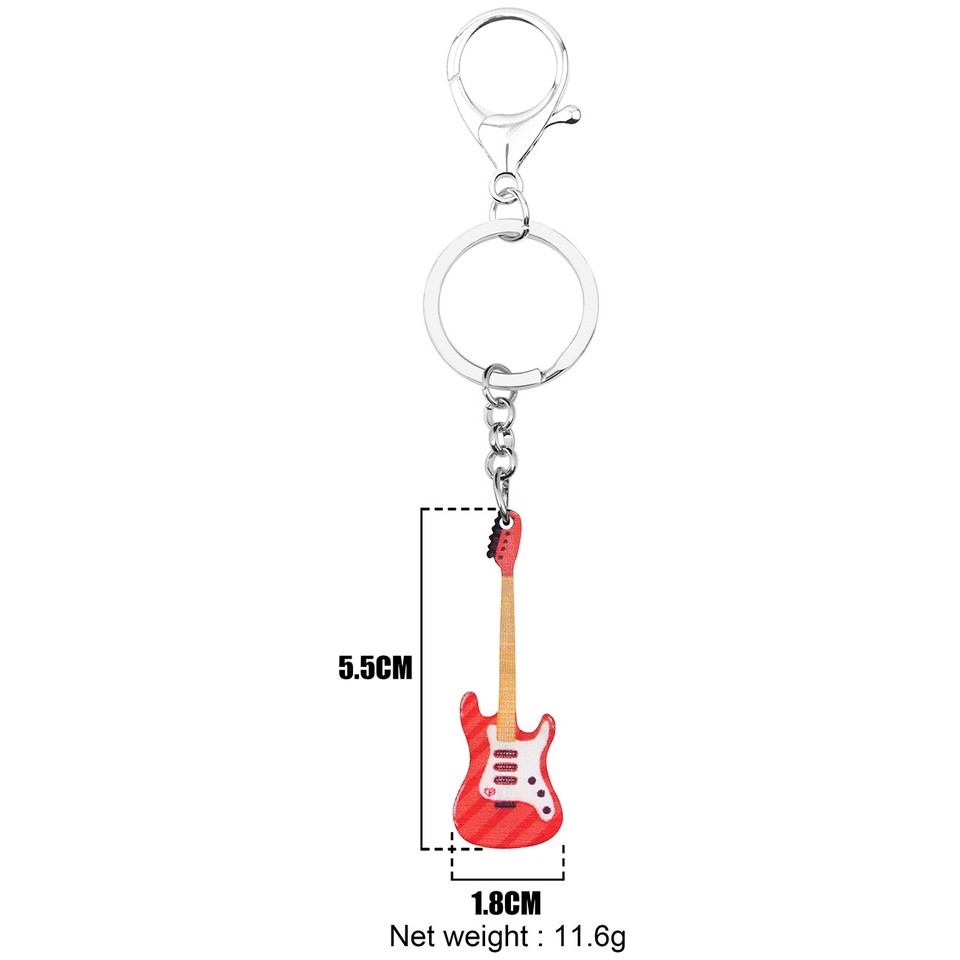 Acrylic Guitar Keychains Car Key Ring Purse Music Jewelry Charms Gifts ...