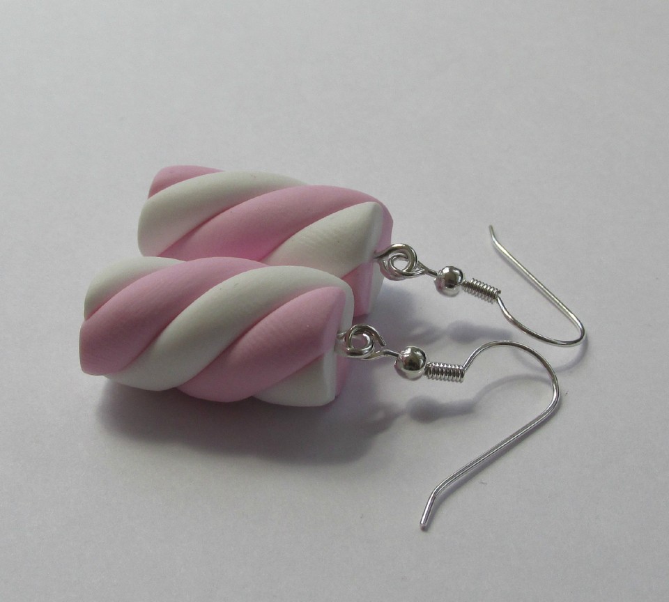 Pink & White Miniature Marshmallow Flump Sweet Charm Fun Handmade ...