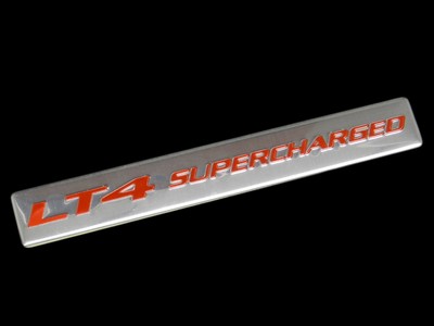 VMS 1 CHEVY LT4 SUPERCHARGED ENGINE ALUMINUM EMBLEM RED SILVER | eBay