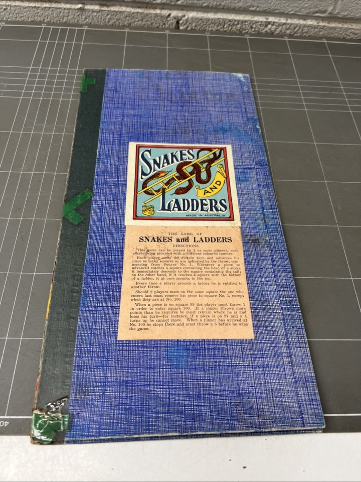 VINTAGE RARE NATIONAL SNAKES AND LADDERS BOARD GAME 1910 WW1 ART ...